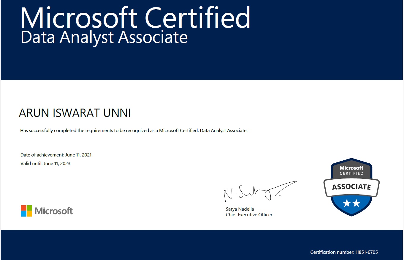 –Certifications– – DATA ANALYTICS & INSIGHTS